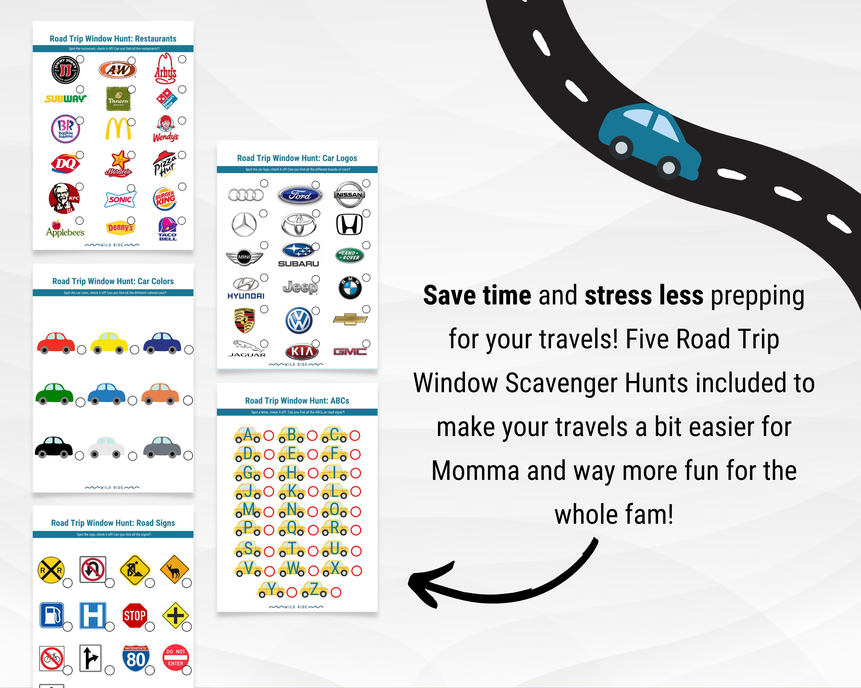 Road Trip Scavenger Hunt, Scavenger Hunt Travel, Printable Road Trip ...