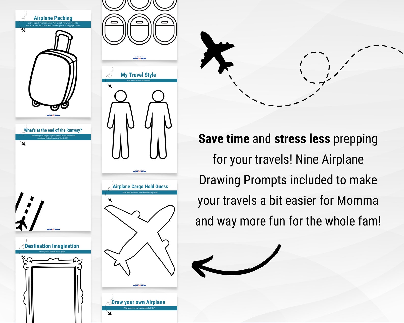 Drawing Prompts for Kids, Printable Airplane Activities, Plane ...