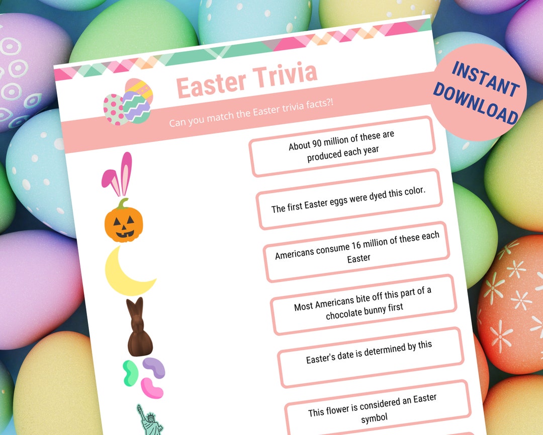 Easter Trivia, Printable Easter Game, Easter Activity Sheet, Easter ...