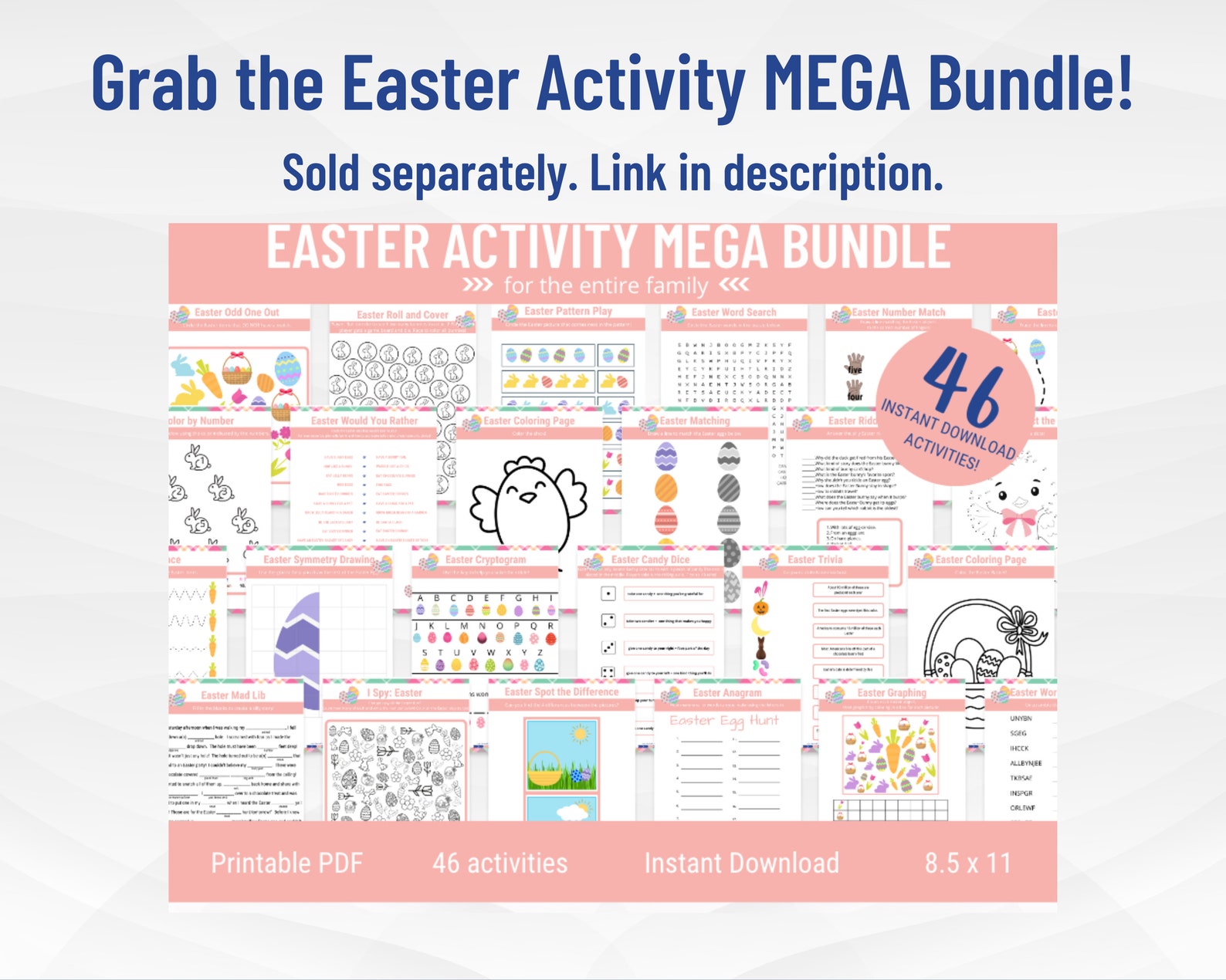 Printable Easter Game, Charades for Kids, Easter Activity Sheet, Easter ...