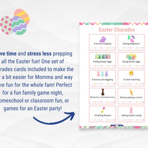 Printable Easter Game, Charades for Kids, Easter Activity Sheet, Easter ...
