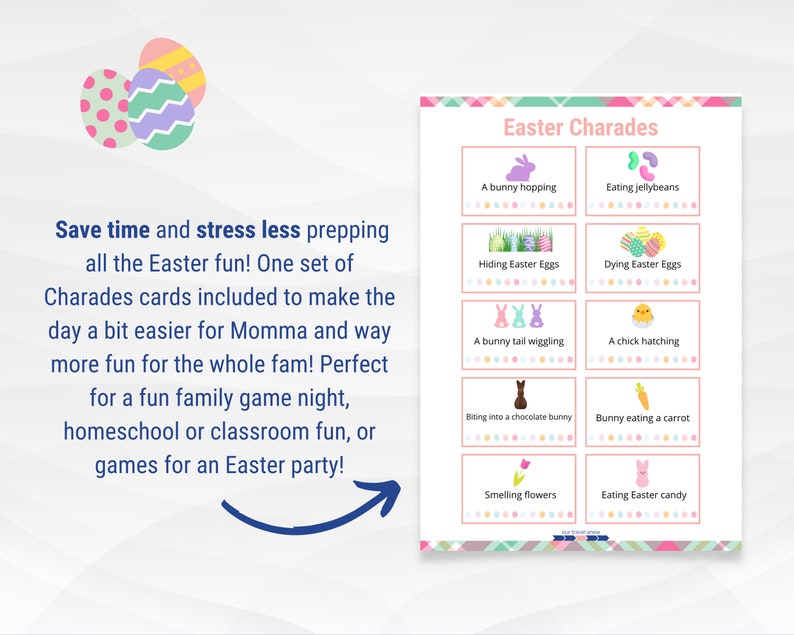 Printable Easter Game, Charades for Kids, Easter Activity Sheet, Easter ...