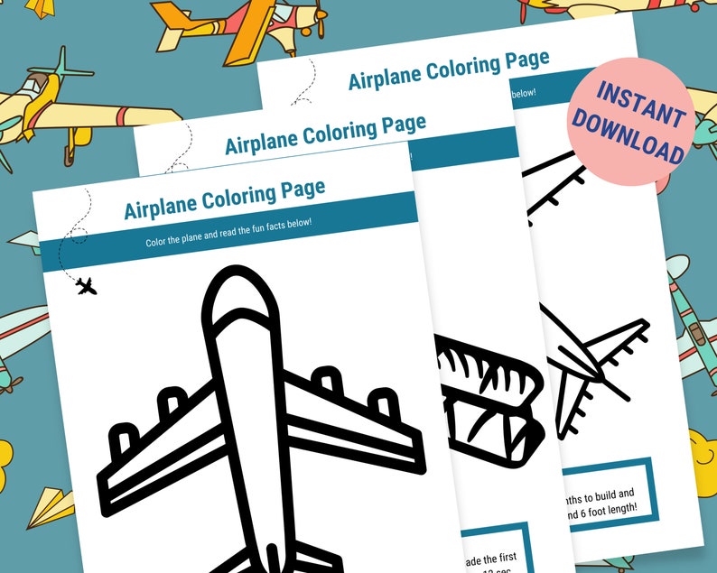 Airplane Coloring Page, Printable Airplane Activities, Plane Activities ...