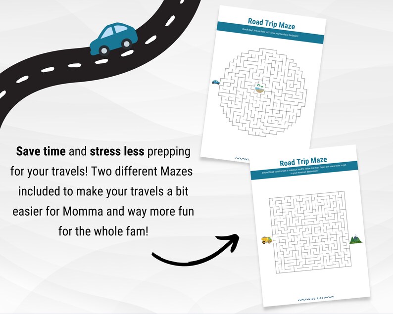 Printable Mazes for Kids, Printable Road Trip Games for Kids, Road Trip ...