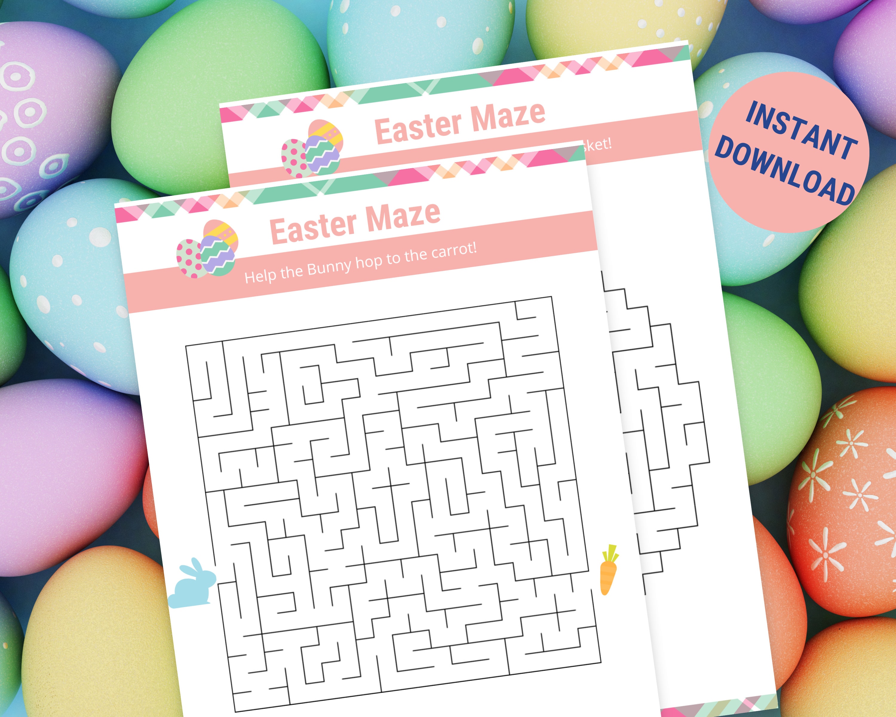 Printable Easter Game, Mazes for Kids, Easter Activity Sheet, Easter ...