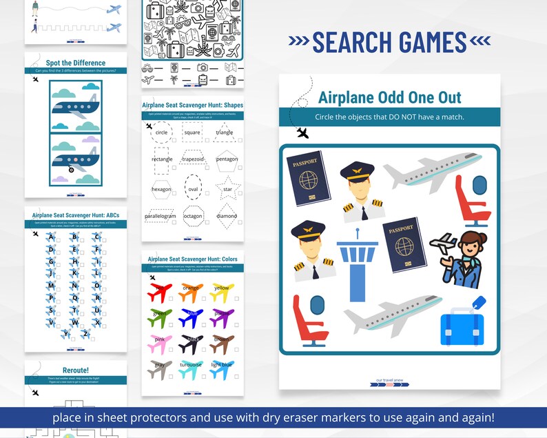 Airplane Games for Kids, Printable Travel Games, Plane Activities for ...
