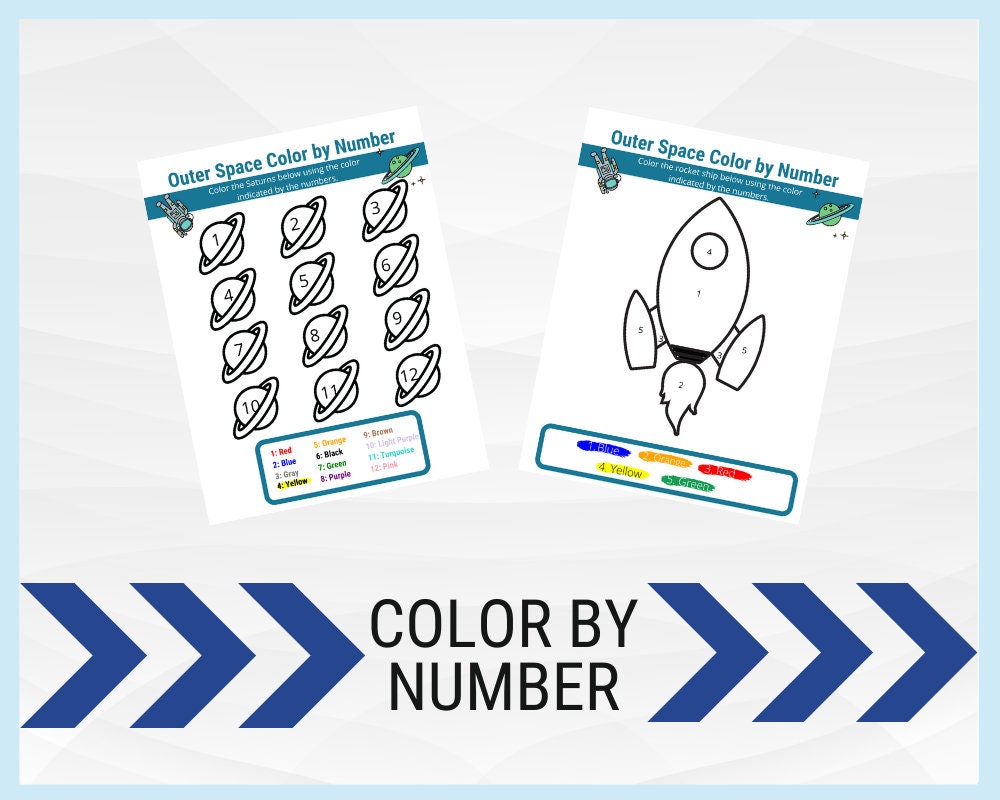 Space Worksheet, Printable Spaceship and Planets, Kids Travel Activity ...