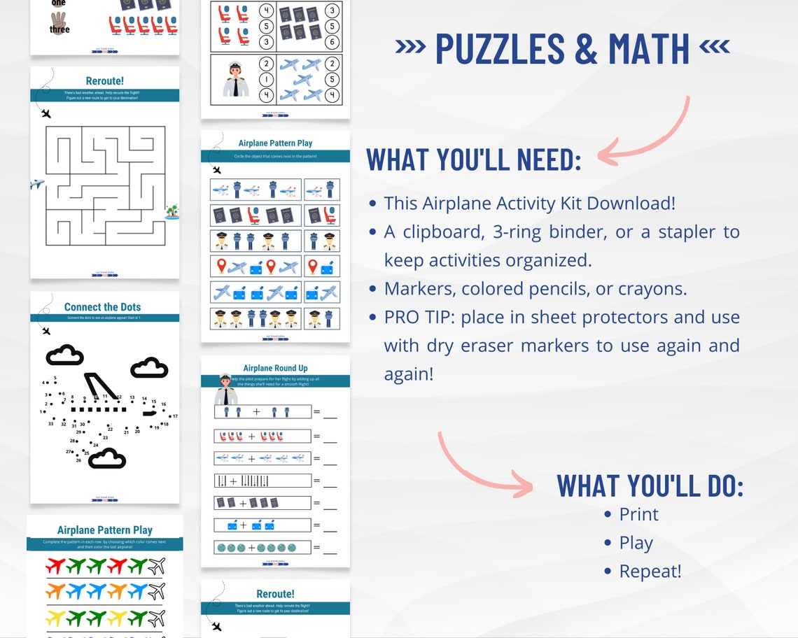 Airplane Games for Kids, Printable Travel Games, Plane Activities for ...