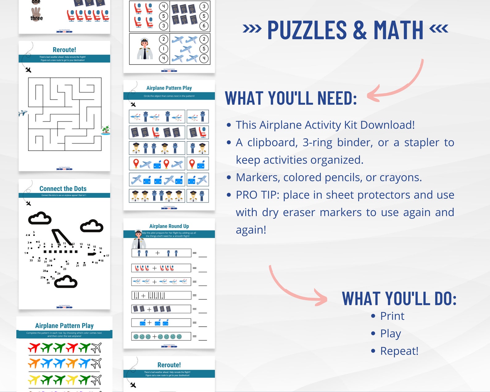 Airplane Games for Kids, Printable Travel Games, Plane Activities for ...