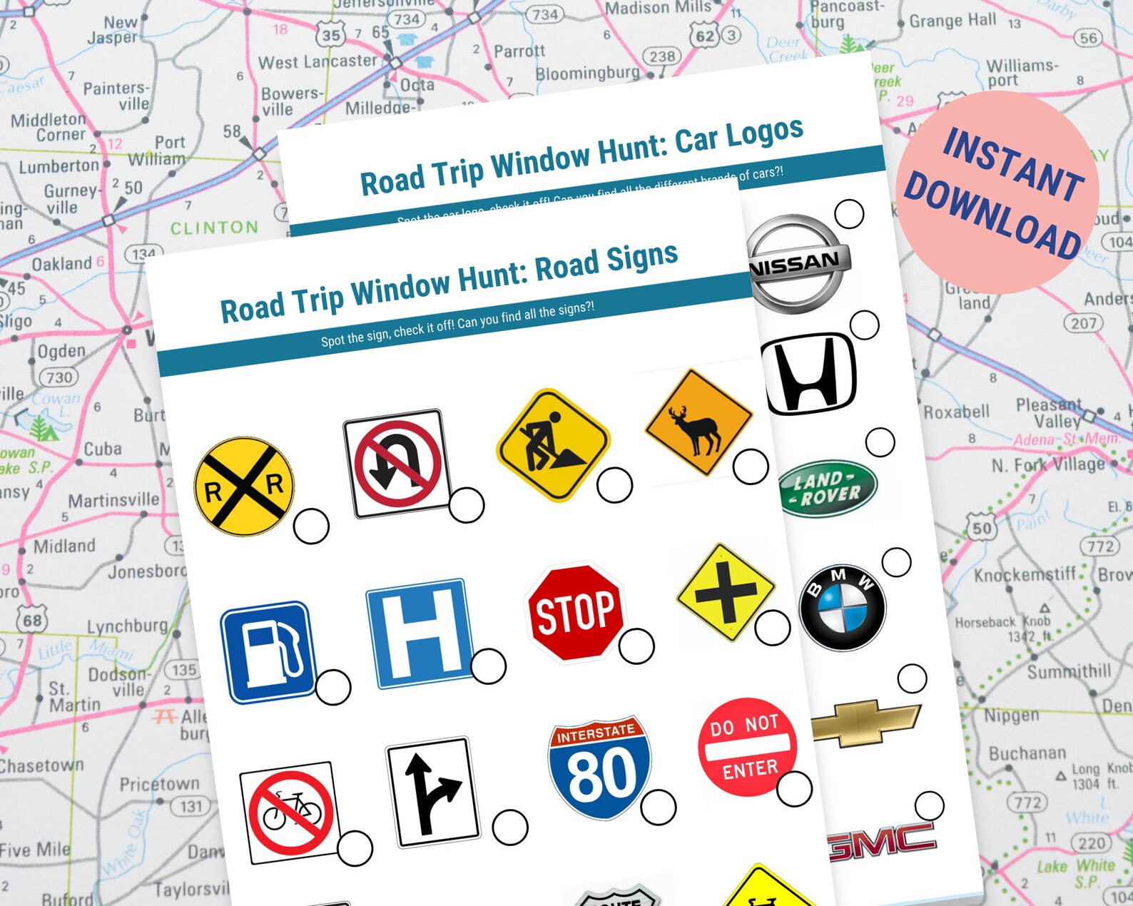 Road Trip Scavenger Hunt, Scavenger Hunt Travel, Printable Road Trip ...