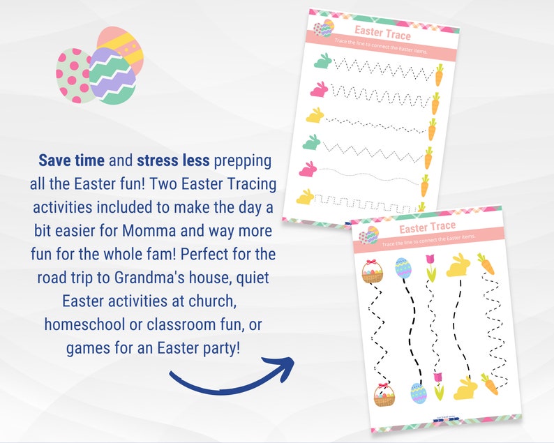 Easter Activity Sheet, Kids Tracing Worksheet, Easter Worksheets ...