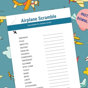 Word Scramble Puzzles, Printable Airplane Activities, Plane Activities ...