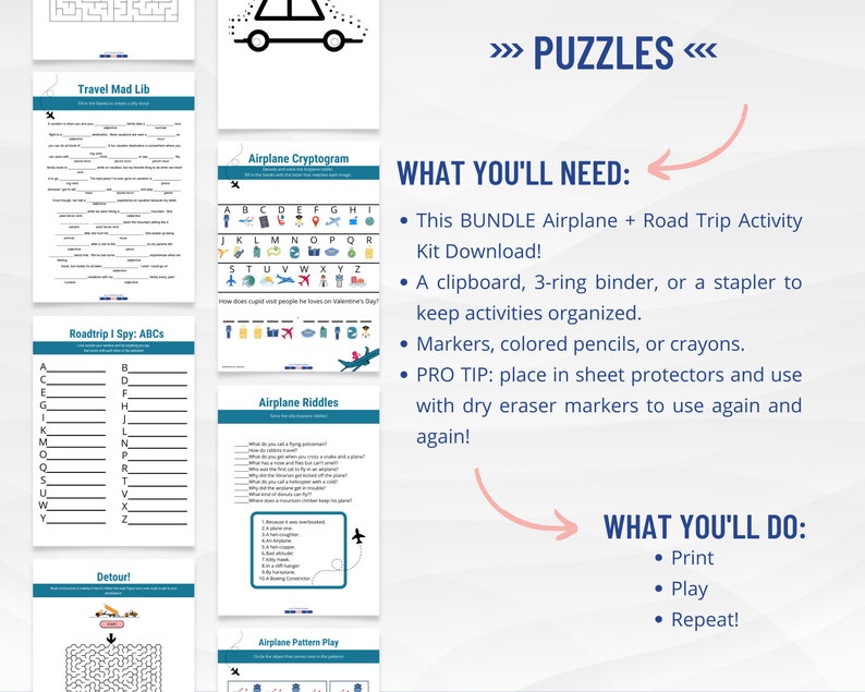 Travel Activity Books for Kids, Road Trip Printable Activities, Road ...