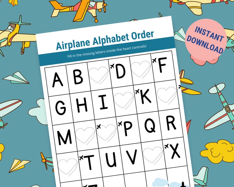 Preschool Alphabet Worksheets, Printable Airplane Activities, Plane ...