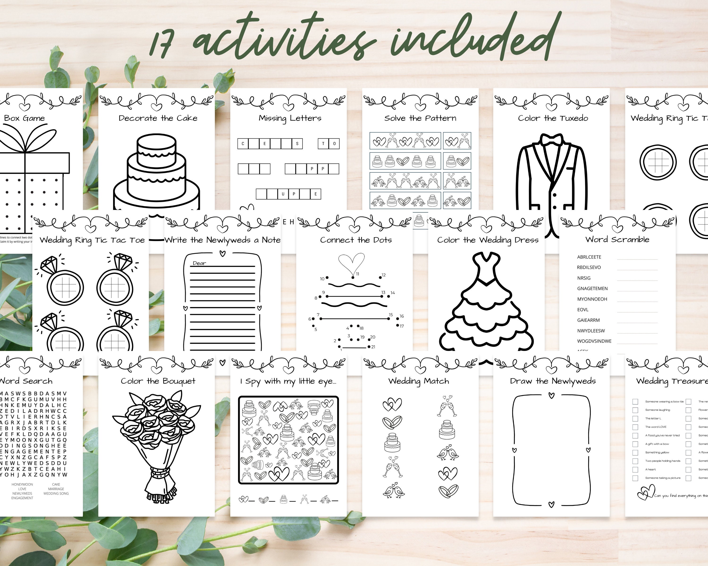 Wedding Activity Book for Kids, Kids Table Wedding Activities, Wedding ...