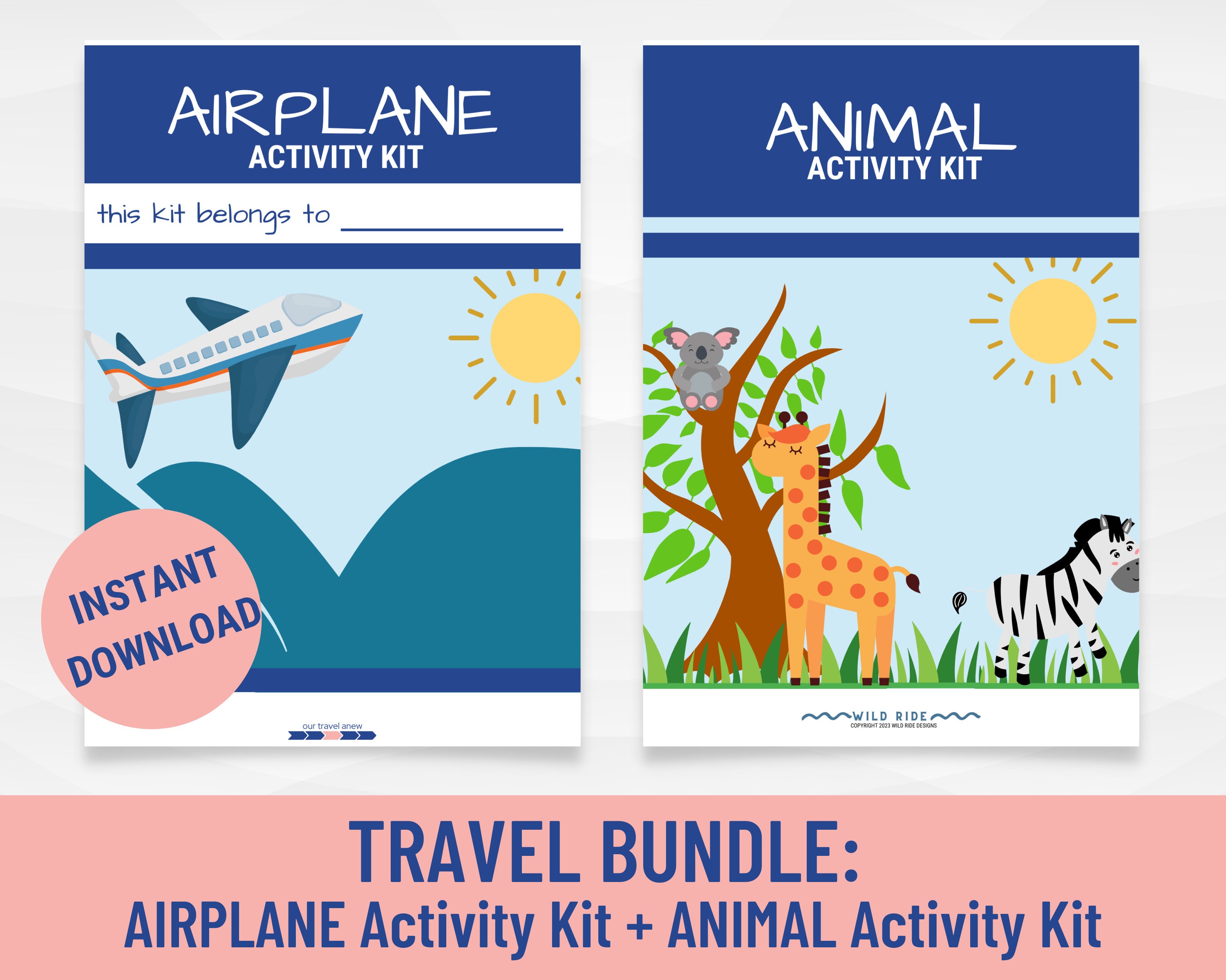 Kids Travel Activity Pack, Airplane Activities Printable, Travel Games ...