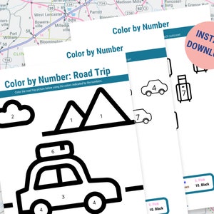 Road Trip Coloring Book, Printable Road Trip Games for Kids, Road Trip ...
