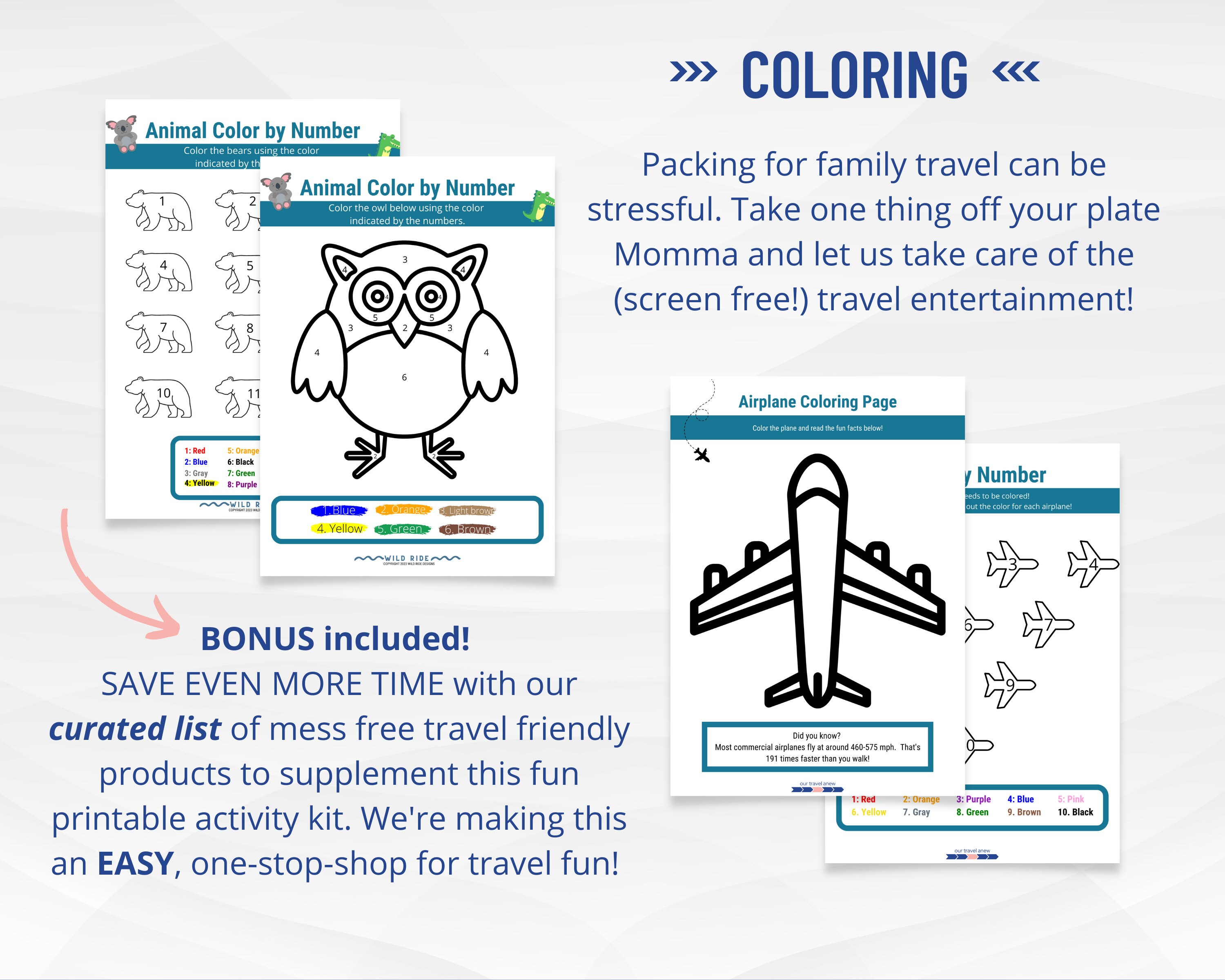 Kids Travel Activity Pack, Airplane Activities Printable, Travel Games ...