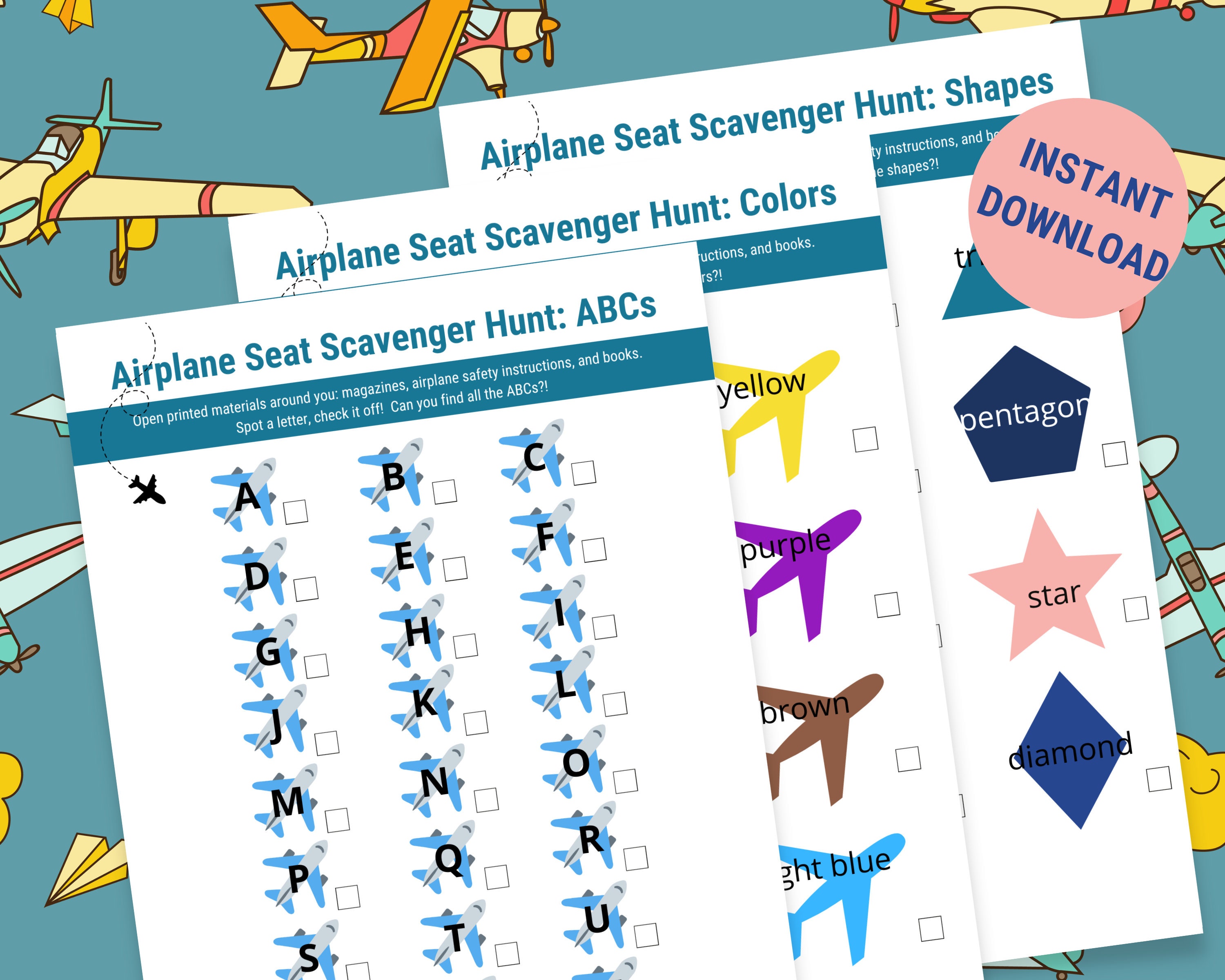 Airplane Scavenger Hunt, Airport Scavenger Hunt, Printable Airplane ...
