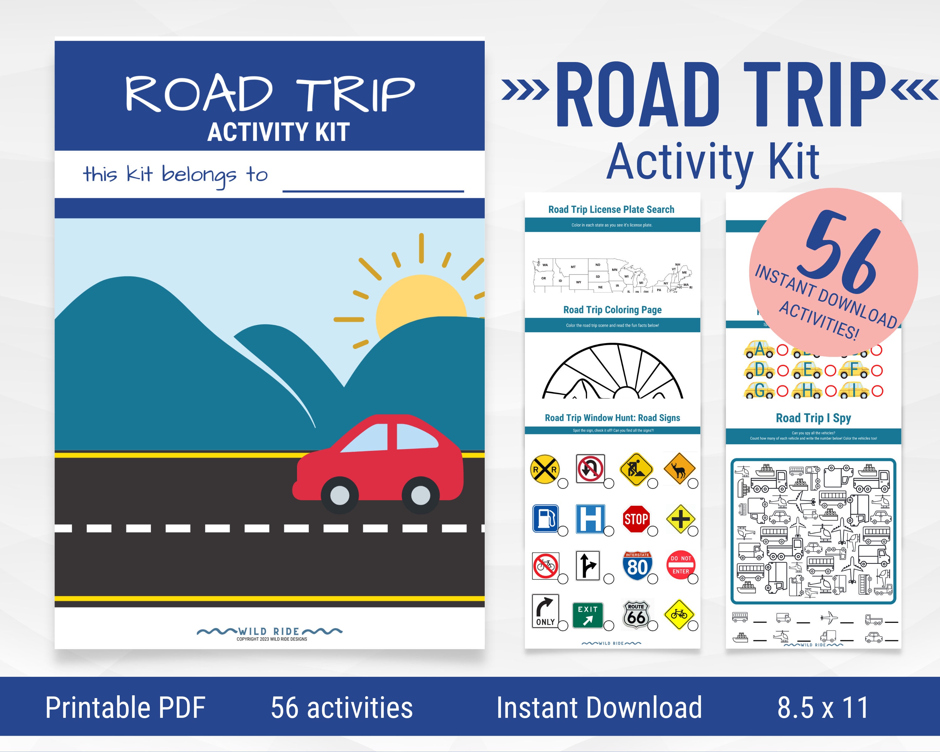 Road Trip Activity Book, Road Trip Game Download, Road Trip Kids ...