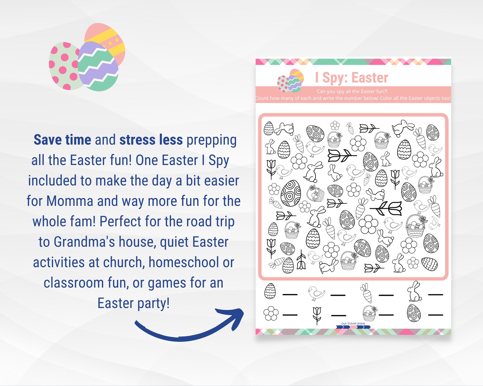 Easter I Spy, Printable Easter Game, Easter Activity Sheet, Easter ...