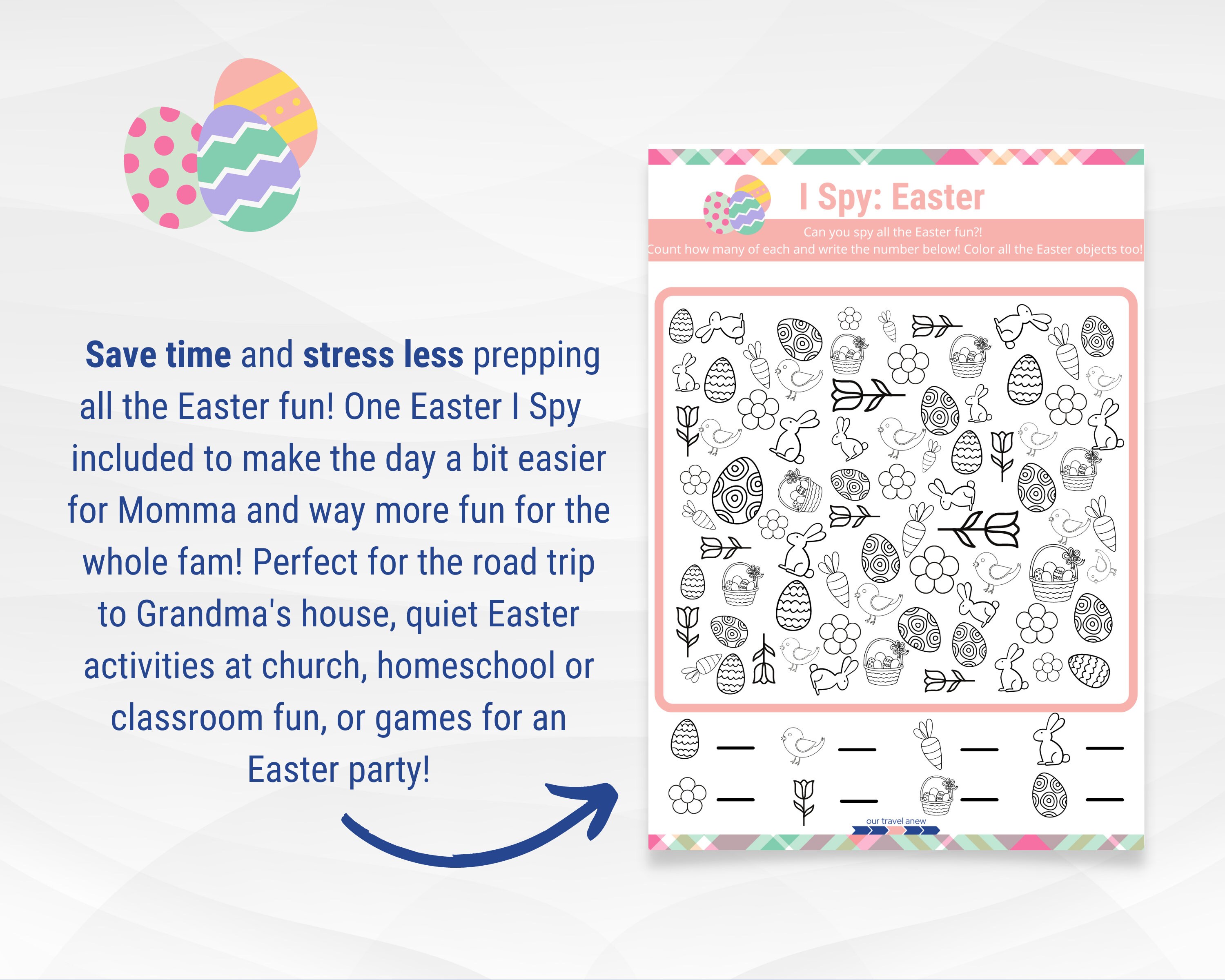 Easter I Spy, Printable Easter Game, Easter Activity Sheet, Easter ...
