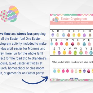 Easter Printable for Kids, Cryptogram, Printable Easter Game, Easter ...