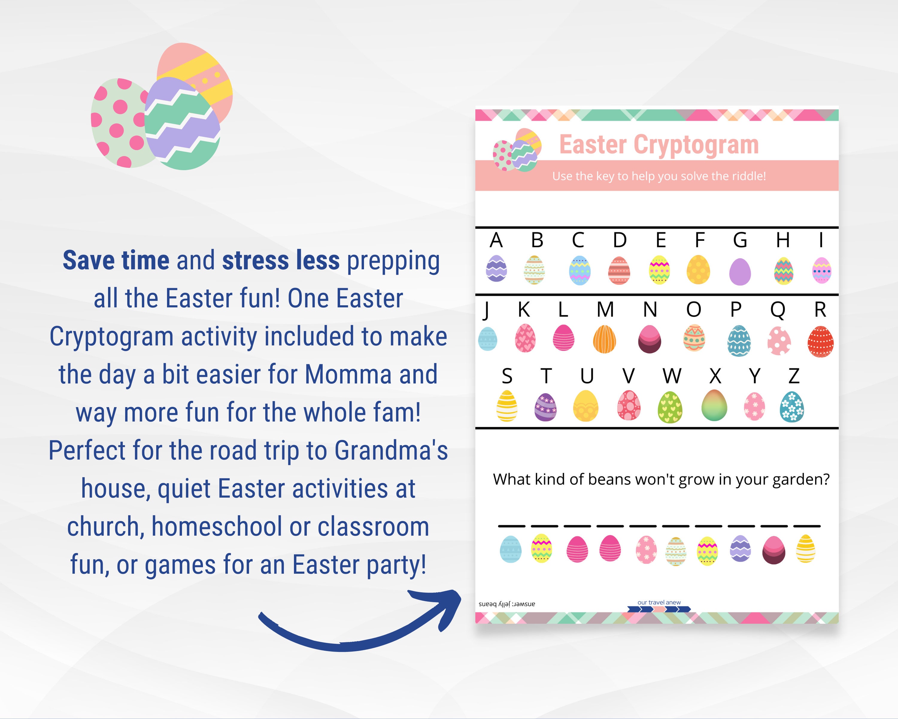 Easter Printable for Kids, Cryptogram, Printable Easter Game, Easter ...