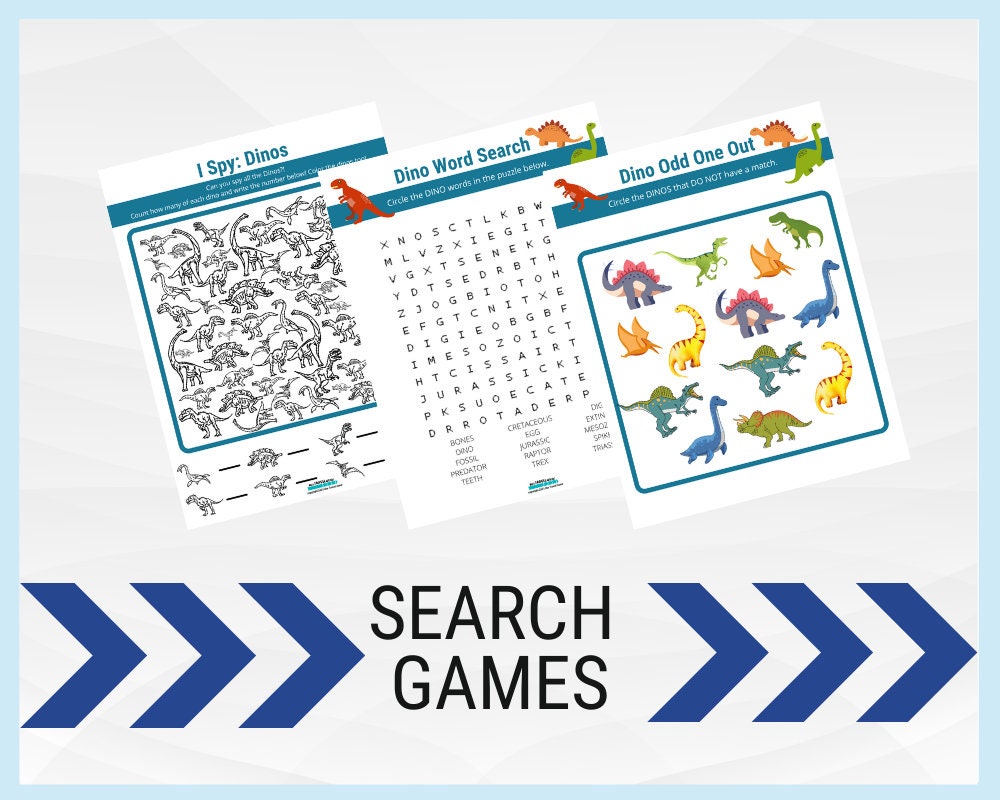 Dinosaur Activity Sheet, Dinosaur Worksheet, Kids Travel Activity Pack ...