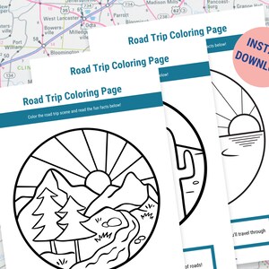 Road Trip Kids Printable, Road Trip Coloring Pages, Travel Coloring ...