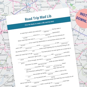 Mad Libs for Kids, Printable Road Trip Games for Kids, Road Trip ...