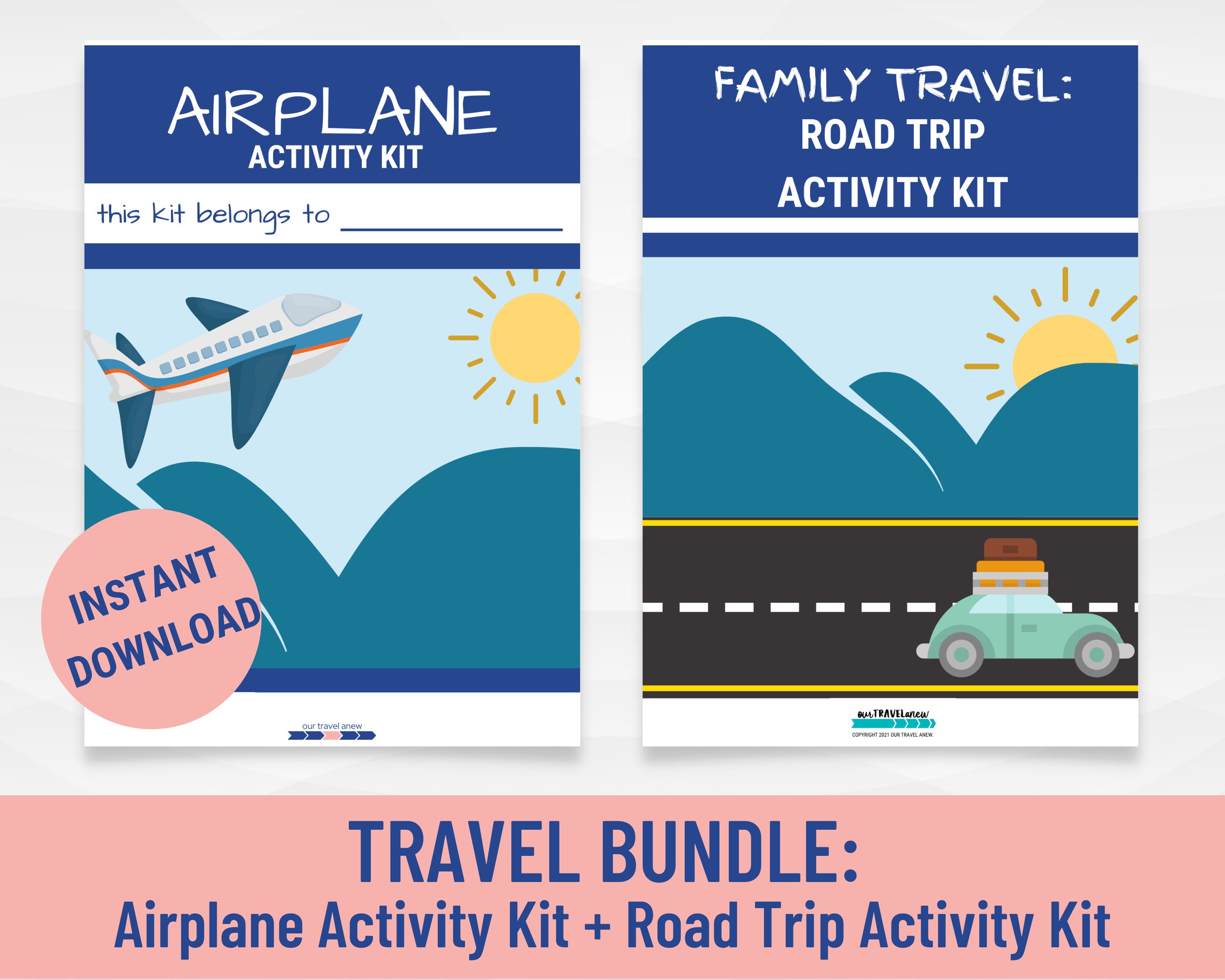 Travel Activity Books for Kids, Road Trip Printable Activities, Road ...