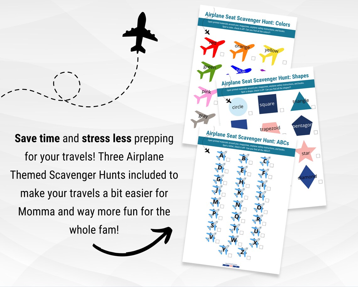 Airplane Scavenger Hunt, Airport Scavenger Hunt, Printable Airplane ...
