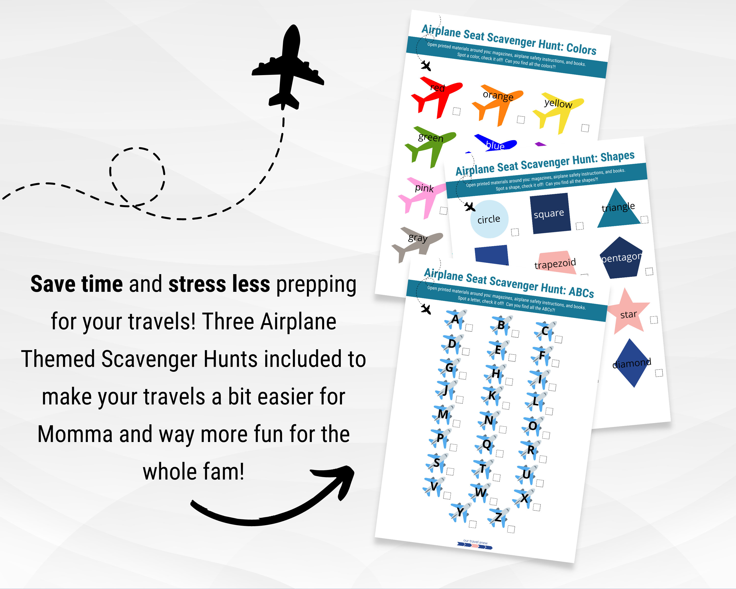 Airplane Scavenger Hunt, Airport Scavenger Hunt, Printable Airplane ...