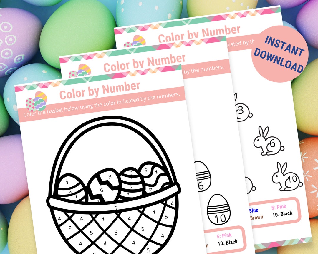 Easter Color by Number, Printable Easter Game, Easter Activity Sheet ...