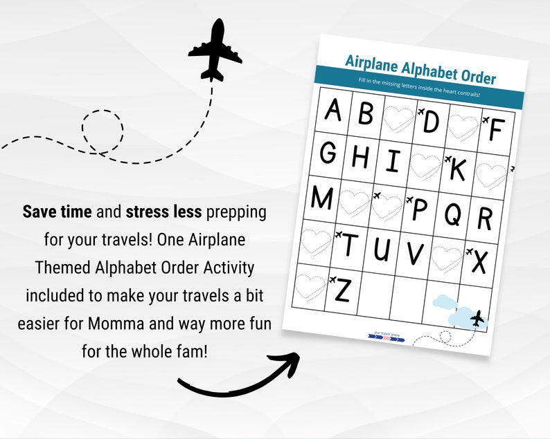 Preschool Alphabet Worksheets, Printable Airplane Activities, Plane ...
