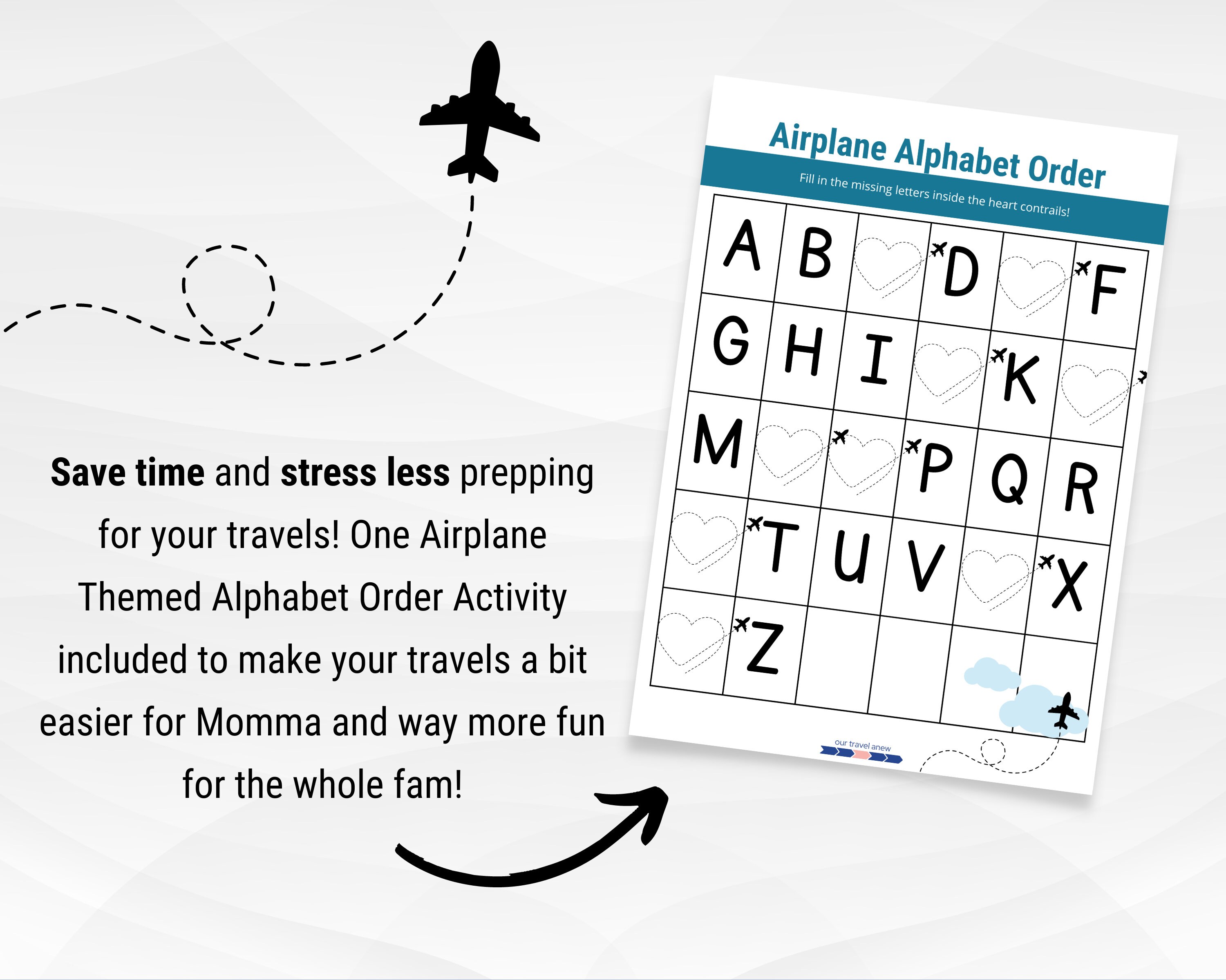 Preschool Alphabet Worksheets, Printable Airplane Activities, Plane ...