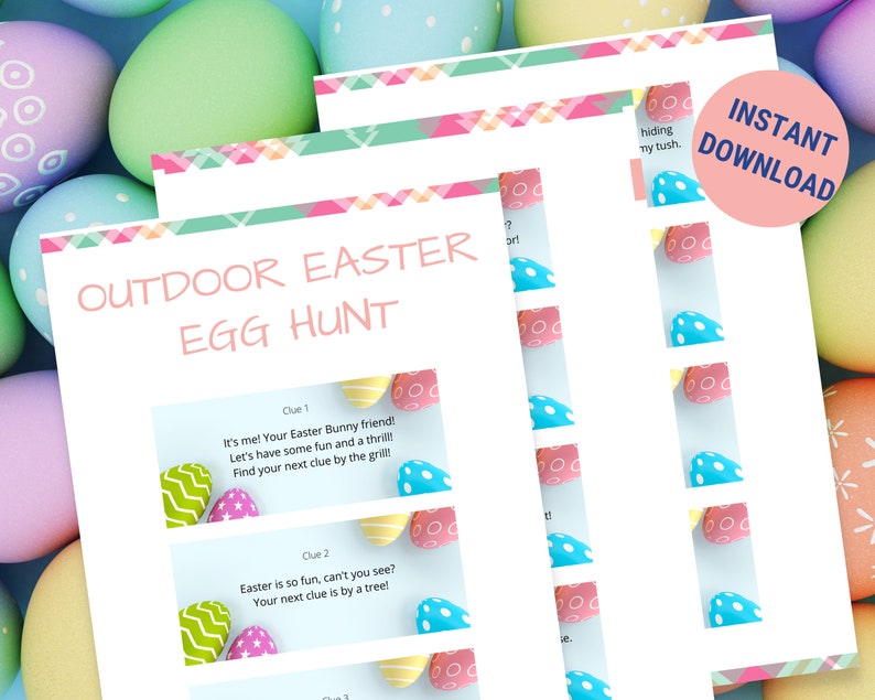 Outdoor Easter Egg Hunt, Easter Scavenger Hunt for Kids, Easter ...