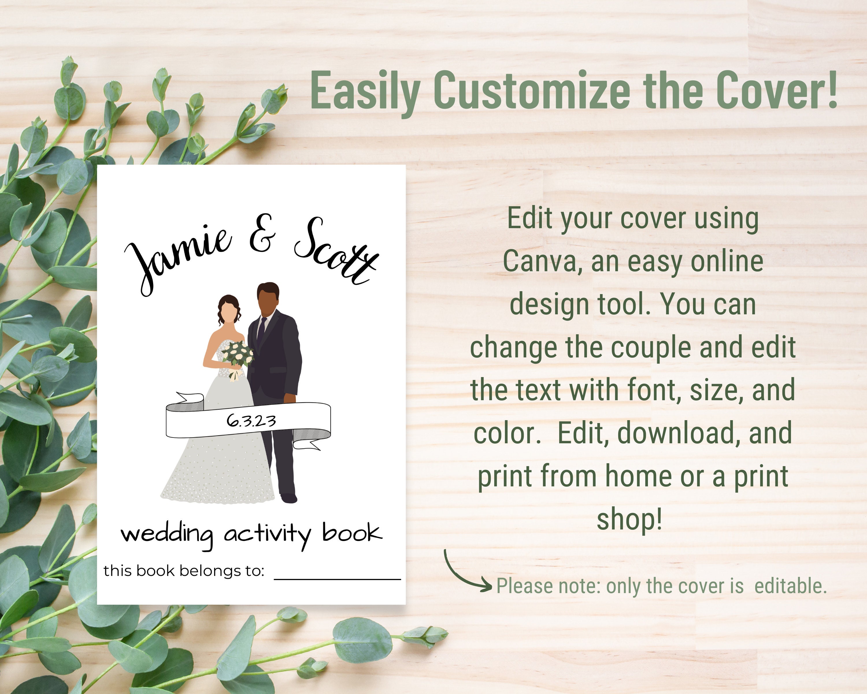 Personalized Wedding Coloring Book, Kids Table Wedding Activities ...