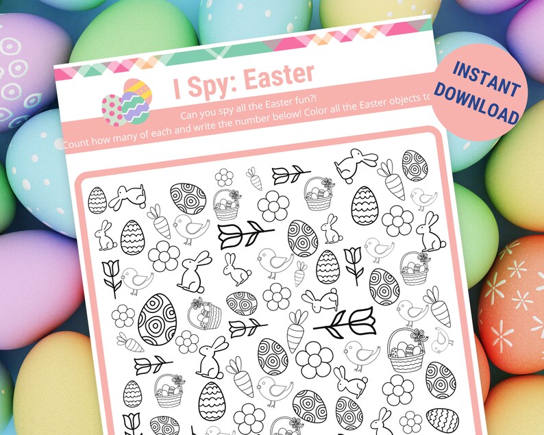 Easter I Spy, Printable Easter Game, Easter Activity Sheet, Easter ...