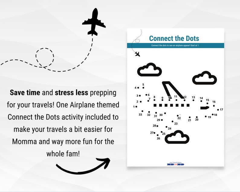 Connect the Dots Printable, Printable Airplane Activities, Plane ...