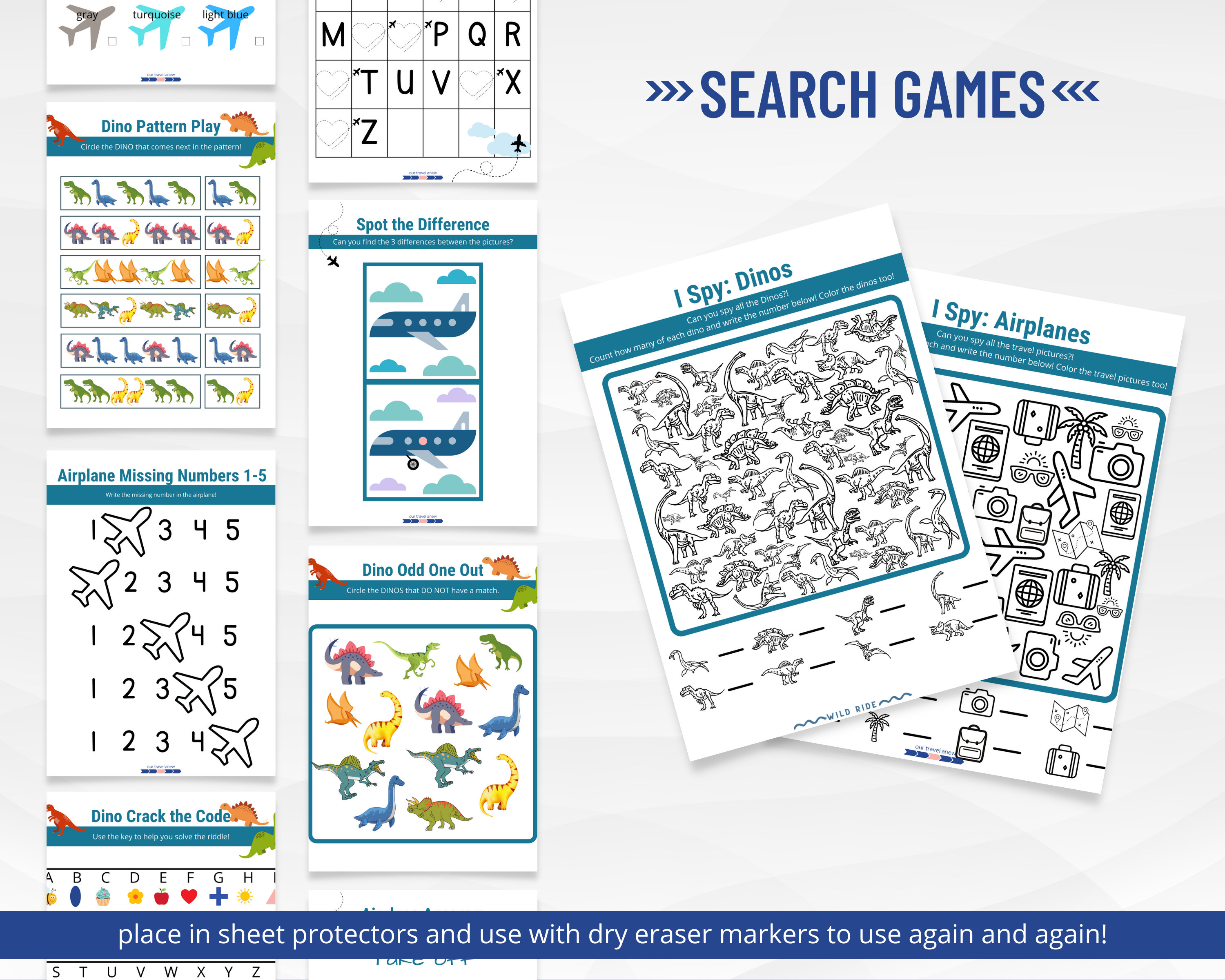 Kids Travel Activity Pack, Printable Travel Activities, Travel Activity ...