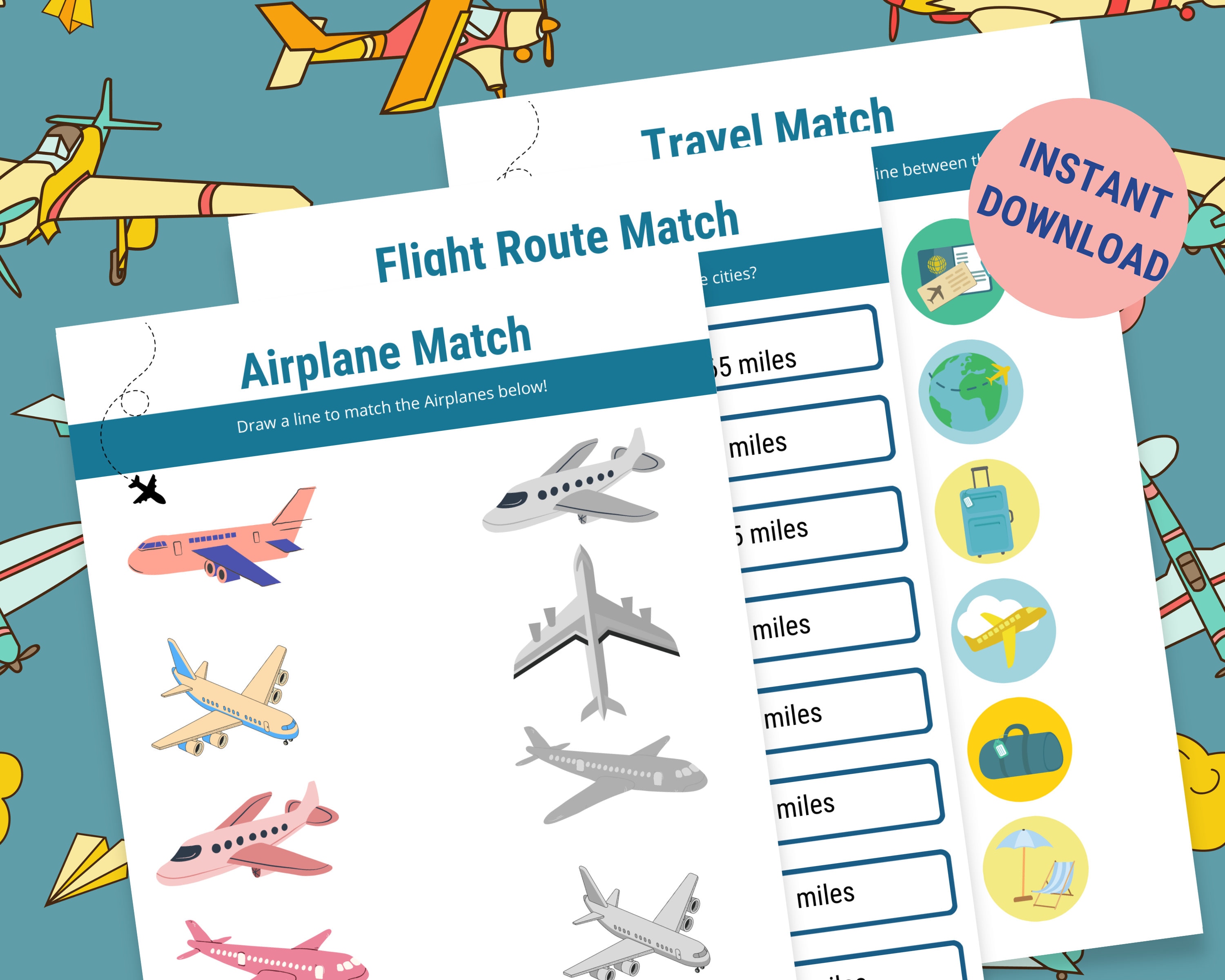 Plane Activities for Kids, Kids Flight Activity, Printable Airplane ...
