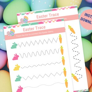 Easter Activity Sheet, Kids Tracing Worksheet, Easter Worksheets ...