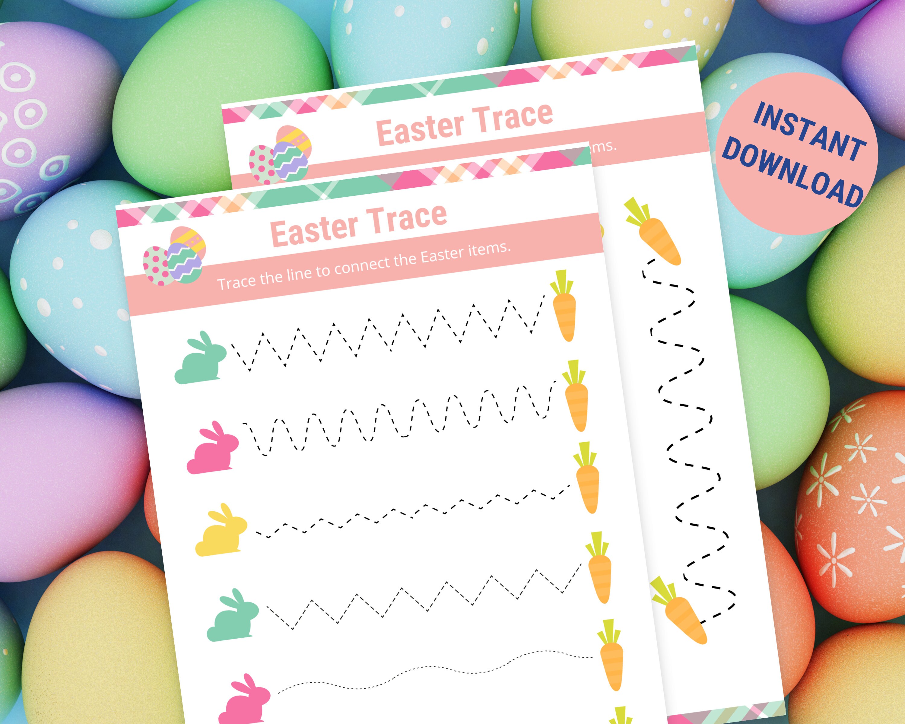 Easter Activity Sheet, Kids Tracing Worksheet, Easter Worksheets ...