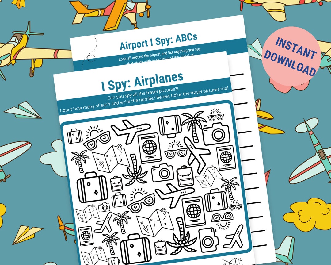 I Spy Game, Printable Airplane Activities, Plane Activities for Kids ...