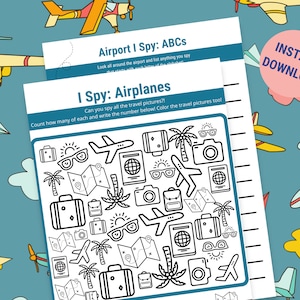 I Spy Game, Printable Airplane Activities, Plane Activities for Kids ...