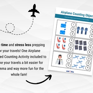 Preschool Counting Activity Printable, Printable Airplane Activities ...