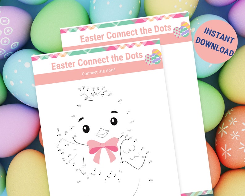 Printable Easter Game, Connect the Dots for Kids, Easter Activity Sheet ...