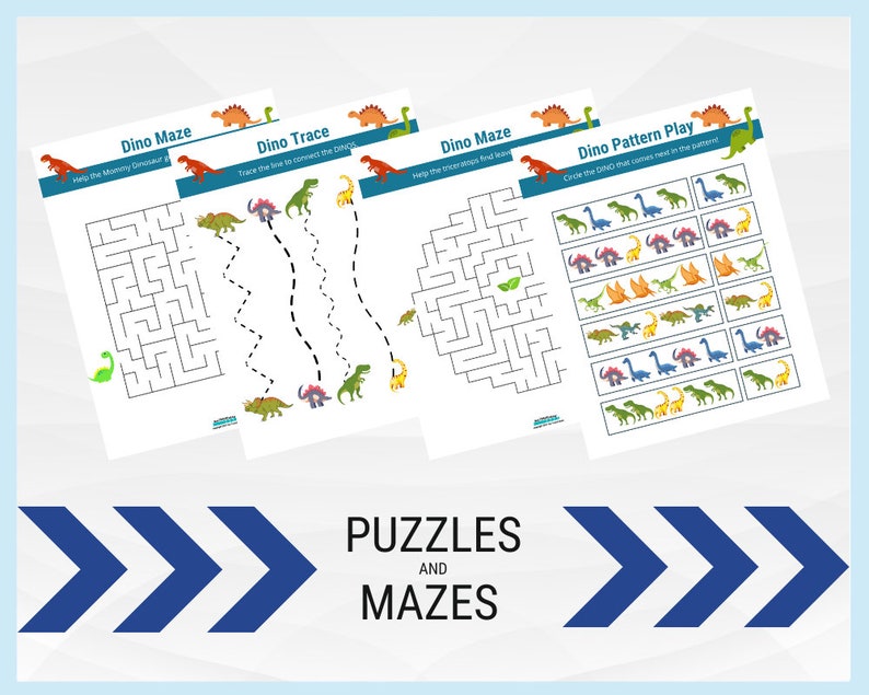 Dinosaur Activity Sheet, Dinosaur Worksheet, Kids Travel Activity Pack ...